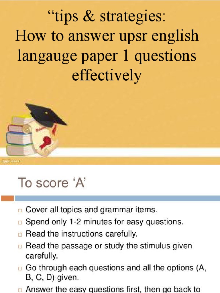 "Tips & Strategies: How To Answer Upsr English Langauge Paper 1 ...