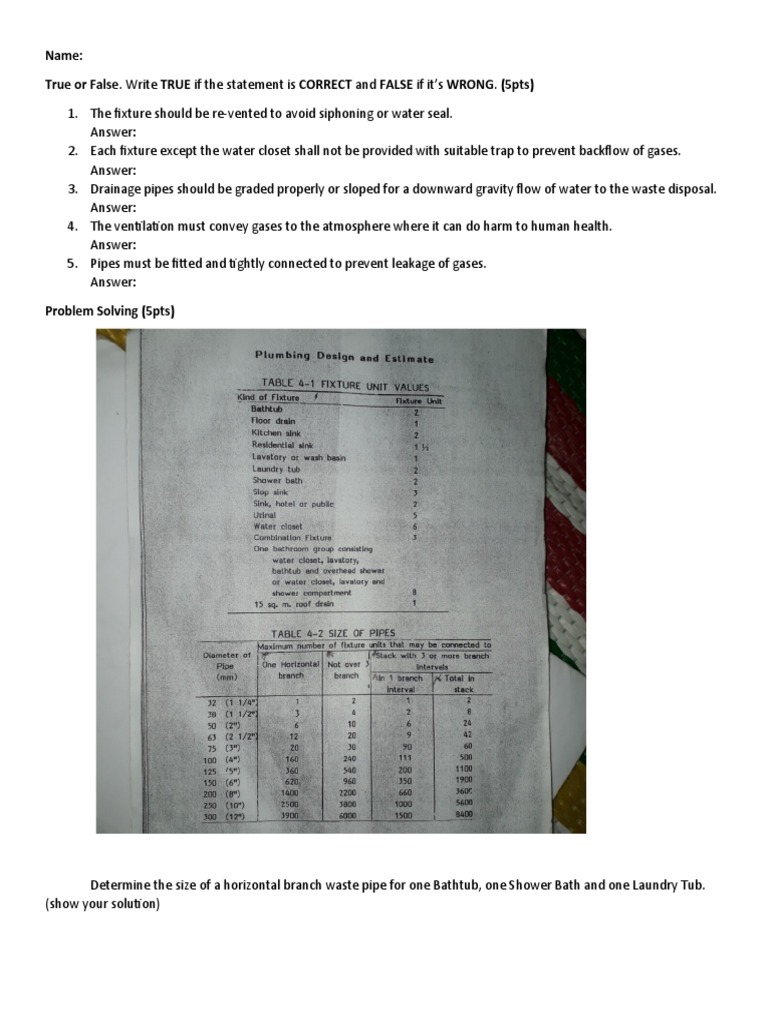 Name: True or False. Write TRUE If The Statement Is CORRECT and FALSE ...