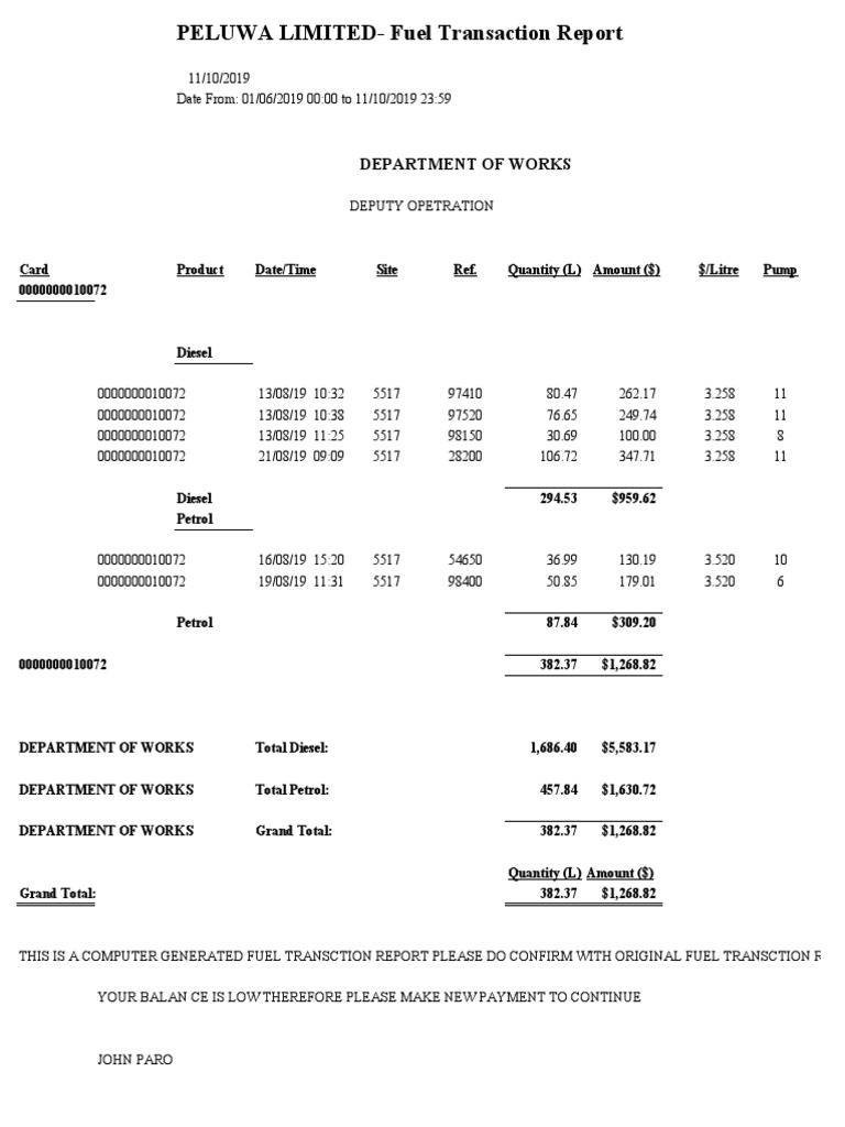 Department of Works: Deputy Opetration | PDF | Financial Transaction ...