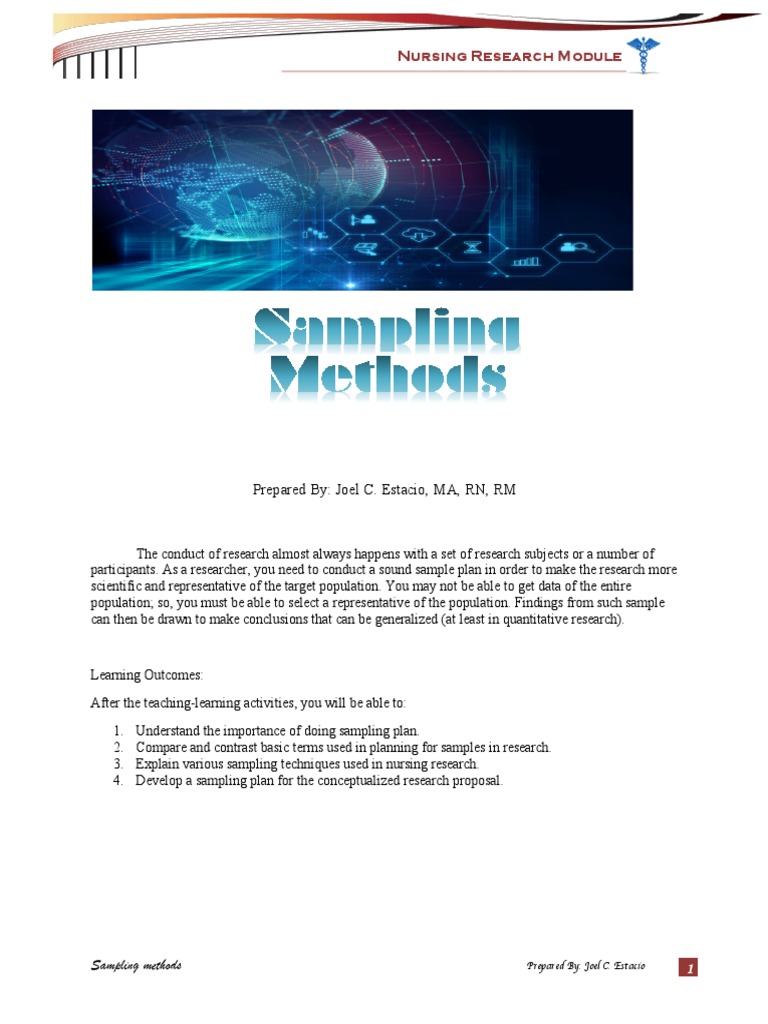 Module Sampling Methods | PDF | Stratified Sampling | Sampling (Statistics)