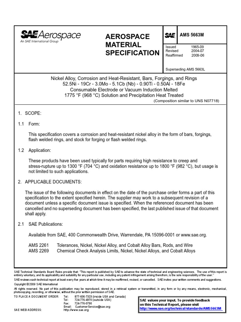 Aerospace Material Specification: AMS 5663M | PDF | Ultimate Tensile Strength | Heat Treating