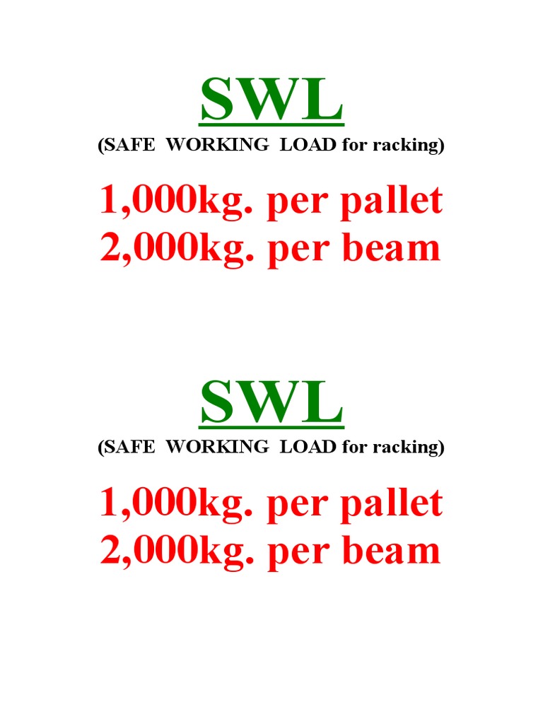 SWL Sign Racks Reduced | PDF