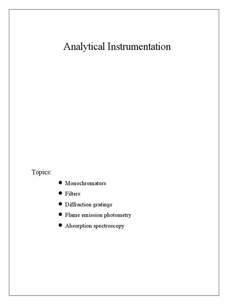 Analytical Instrumentation Concepts | PDF | Absorption Spectroscopy ...