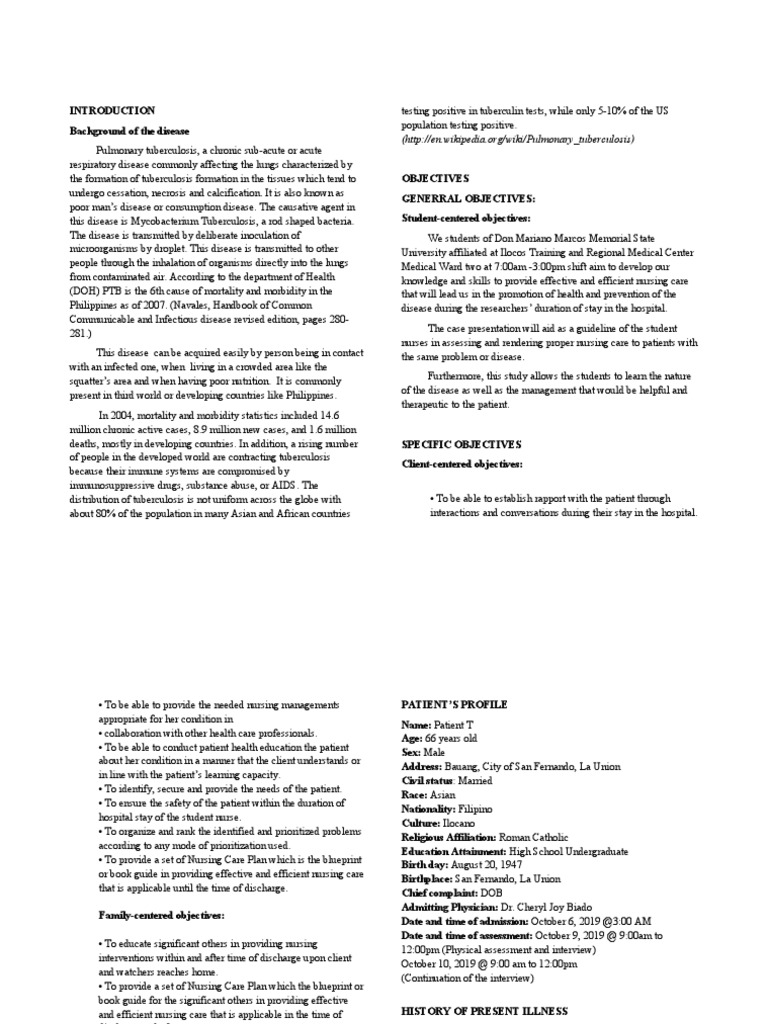 INTRODUCTION | PDF | Tuberculosis | Infection