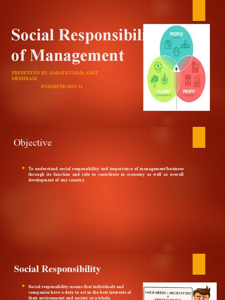Social Responsibility of Management | PDF | Corporate Social ...