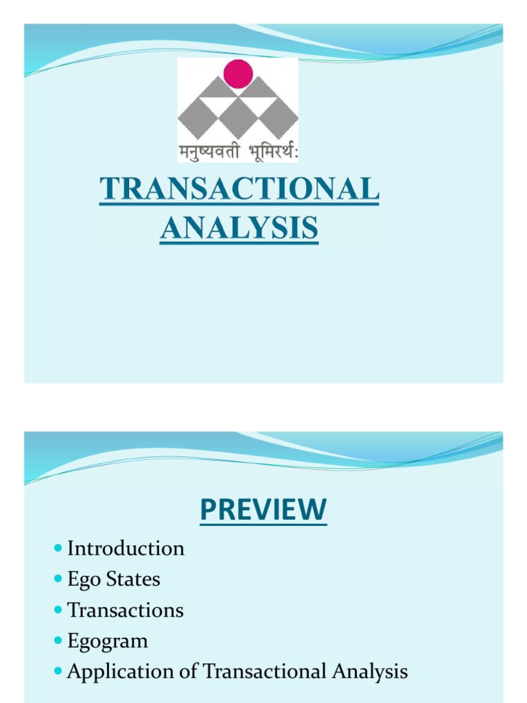 Transactional Analysis | PDF | Emergence | Psychological Concepts