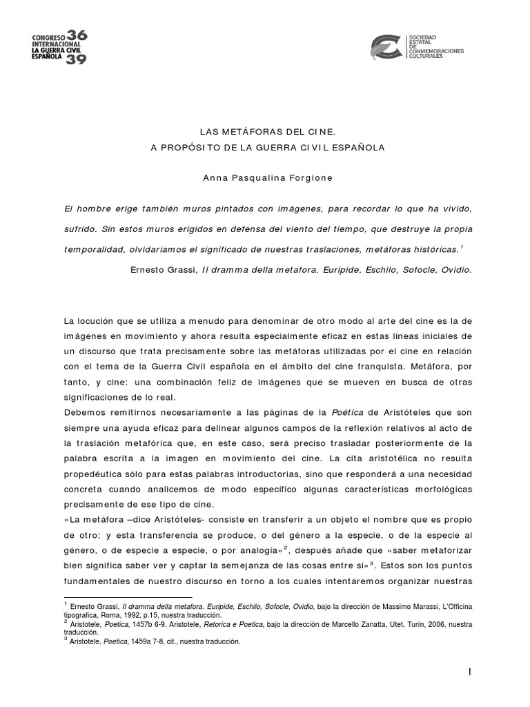 Las Metaforas Del Cine A Proposito de La Guerra Civil Española - Anna ...