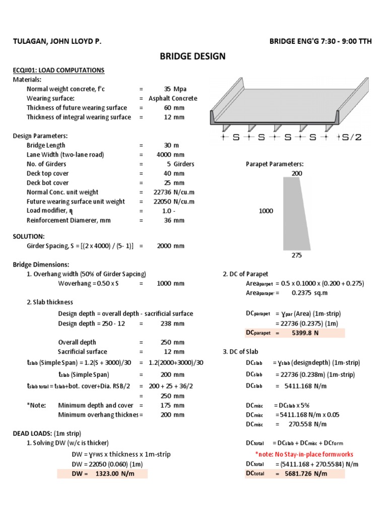 Design Bridge | PDF | Strength Of Materials | Bending