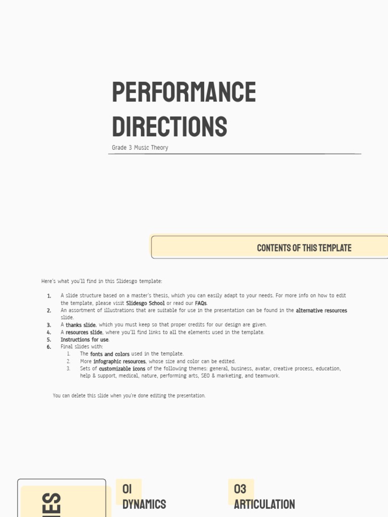 Performance Directions: Grade 3 Music Theory | PDF | Tempo | Musical ...