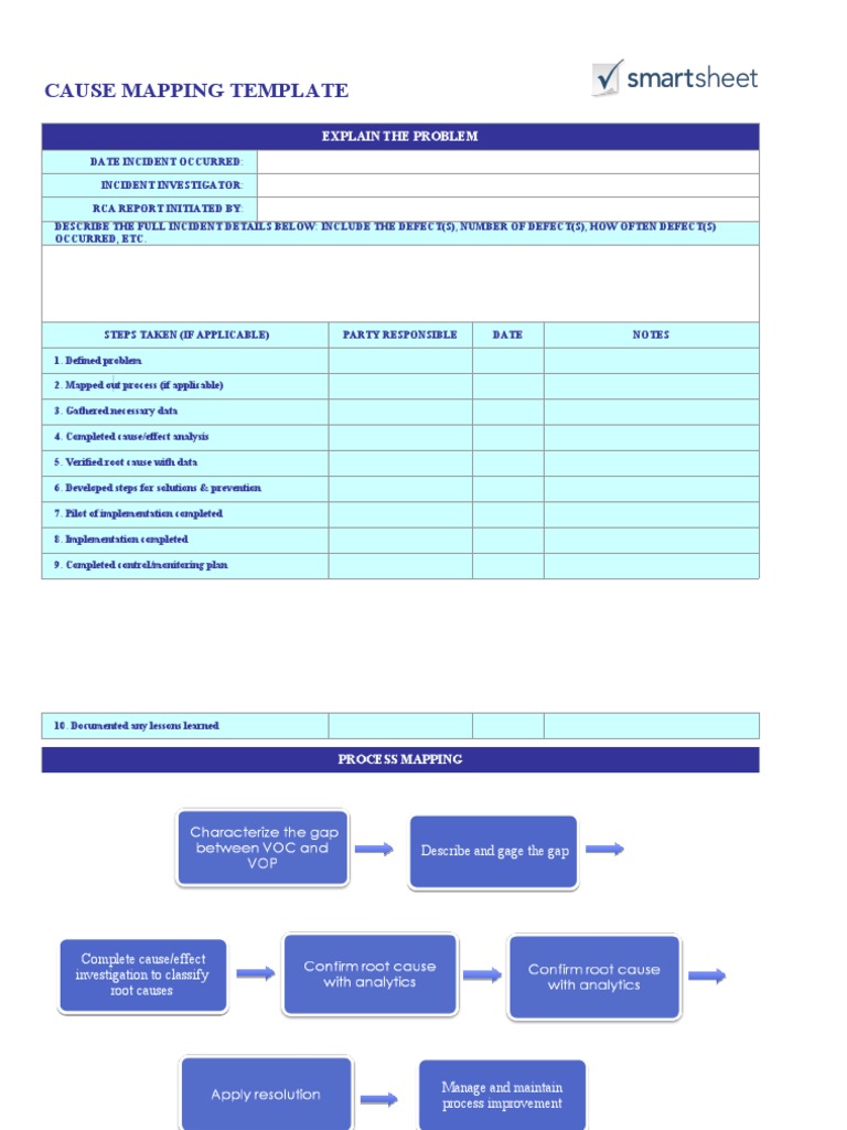 Cause Mapping Template: Explain The Problem | PDF