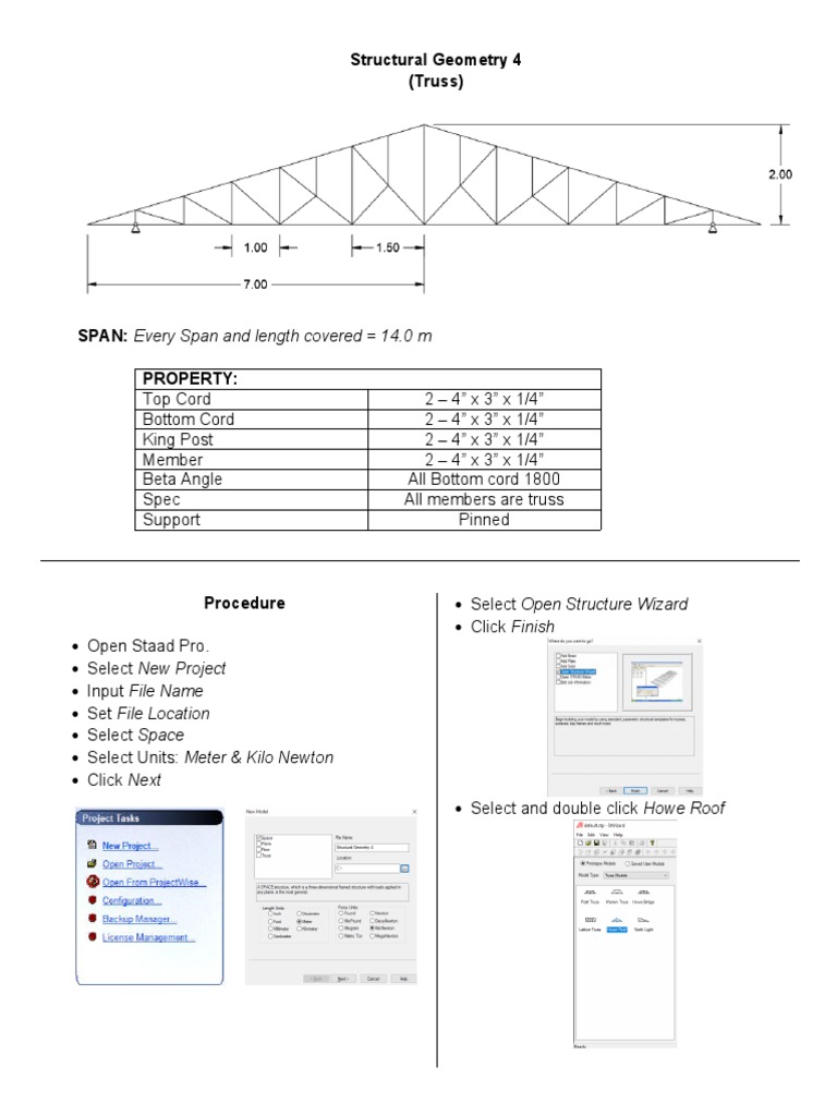 Truss Design Procedure in STAAD Pro | PDF | Truss | Computing And ...