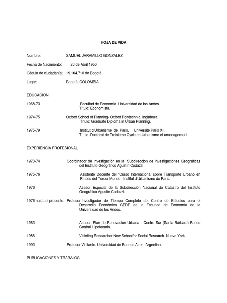 91a Samuel Jaramillo | PDF | Colombia | Bogotá