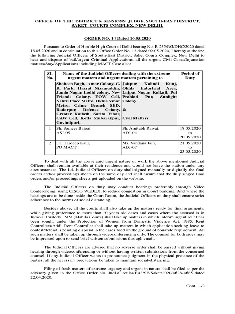 Judges Duty Roster 180520 | PDF | Crime & Violence | Crime Thriller