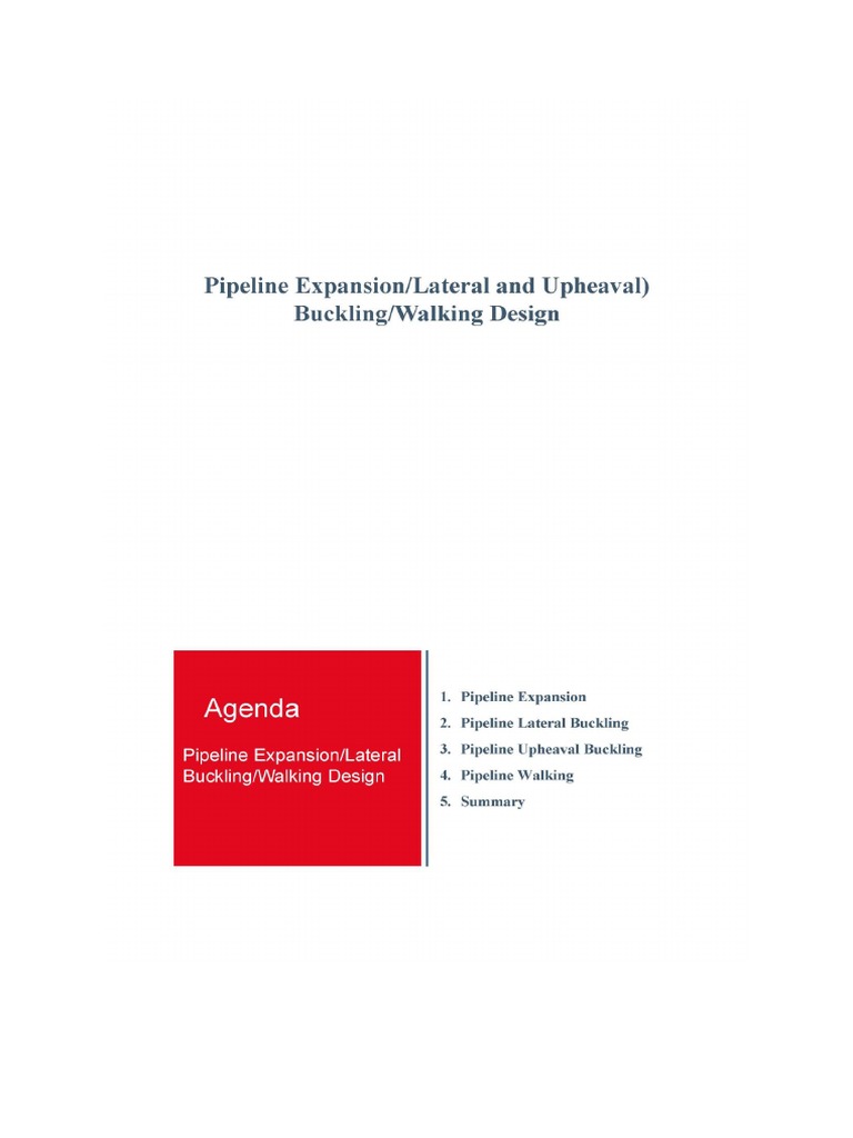 Pipeline Expansion Lateral Buckling and Walking Design | PDF