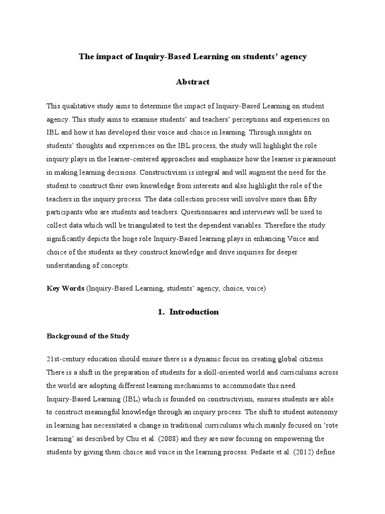 Thought Piece | PDF | Inquiry Based Learning | Constructivism ...