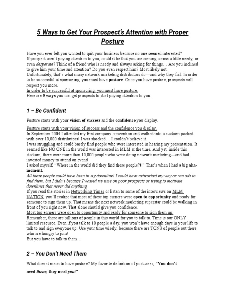 5 Ways To Get Your Prospect | PDF | Multi Level Marketing