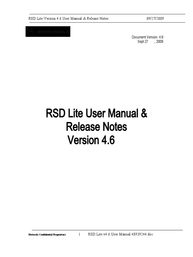 RSD Lite Version 4.6 User Manual & Release Notes 09/27/2009 | PDF ...