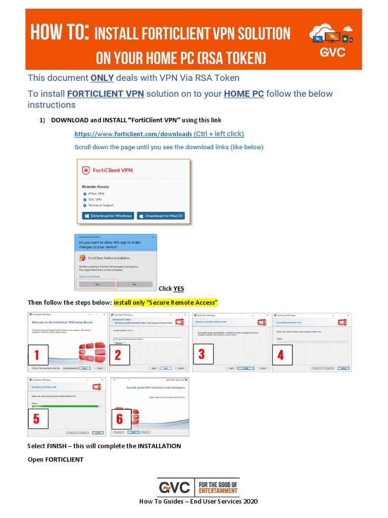 FortiClient VPN Installation Guide | PDF