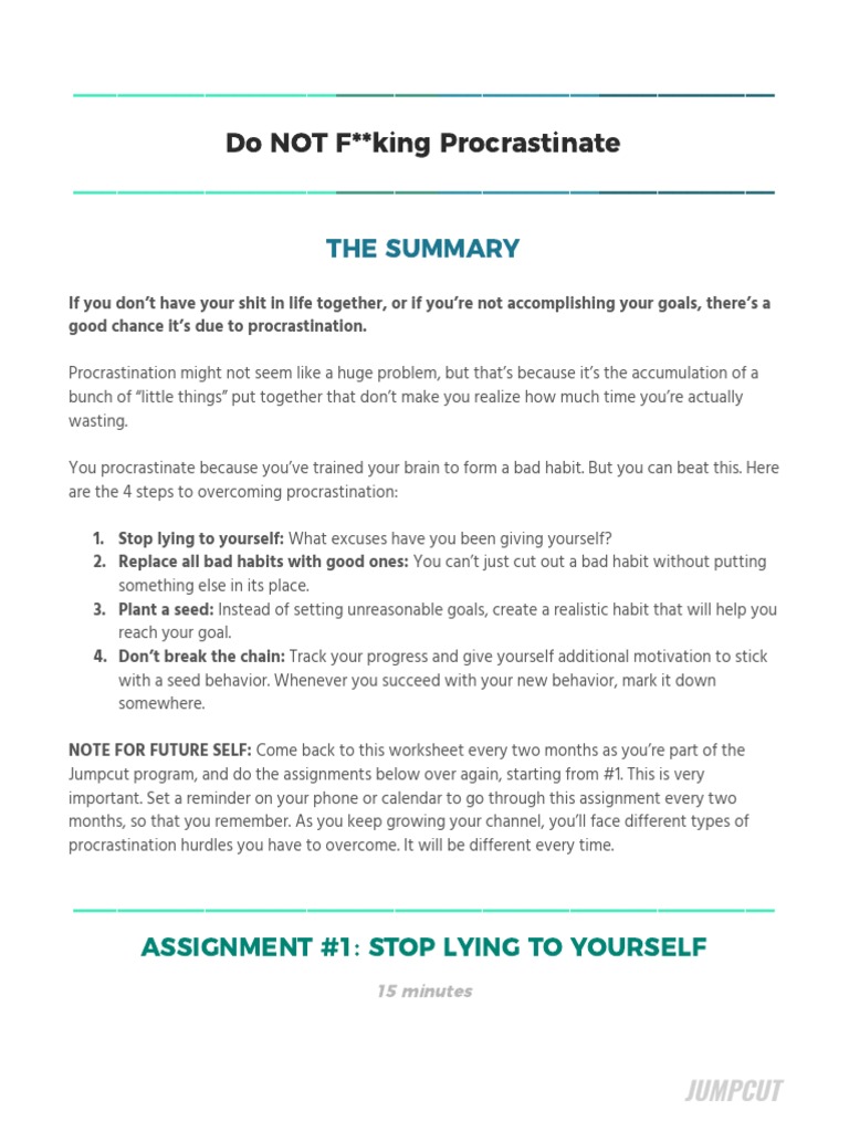 Stop Procrastinating Now! | PDF | Procrastination | Professional Skills
