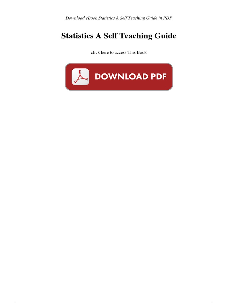 Ebook Statistics A Self Teaching Guide in PDF | PDF