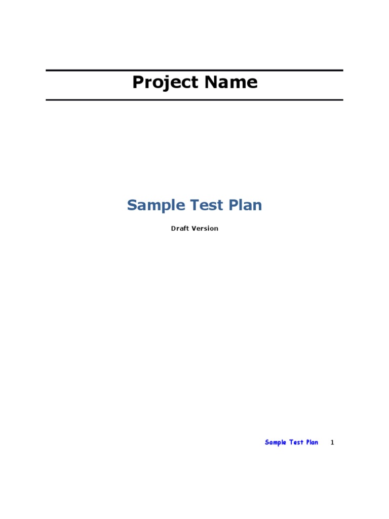 Sample Test Plan Template | Download Free PDF | Software Release Life ...