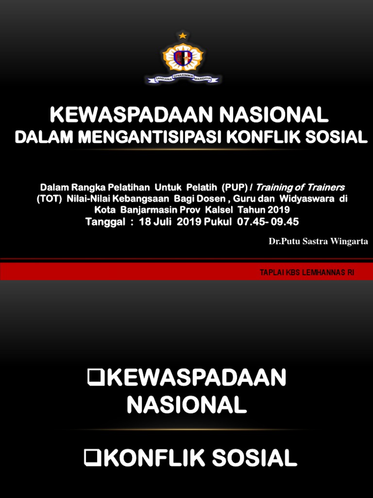 Kewaspadaan Nasional & Konflik Sosial-1 | PDF