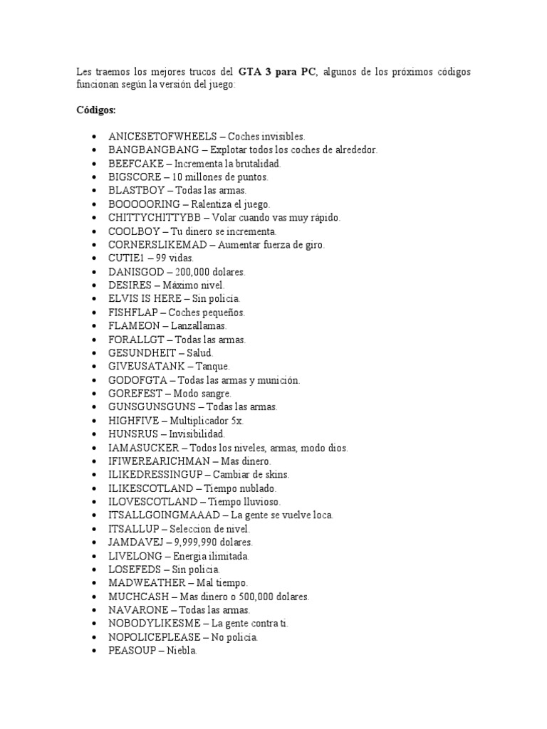 Claves Vice City 3 | PDF