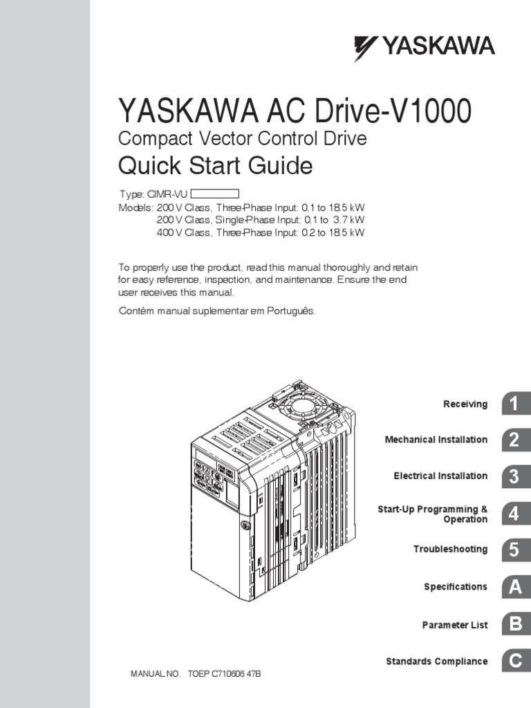 Yaskawa V1000 Series | PDF | Electric Motor | Power Supply