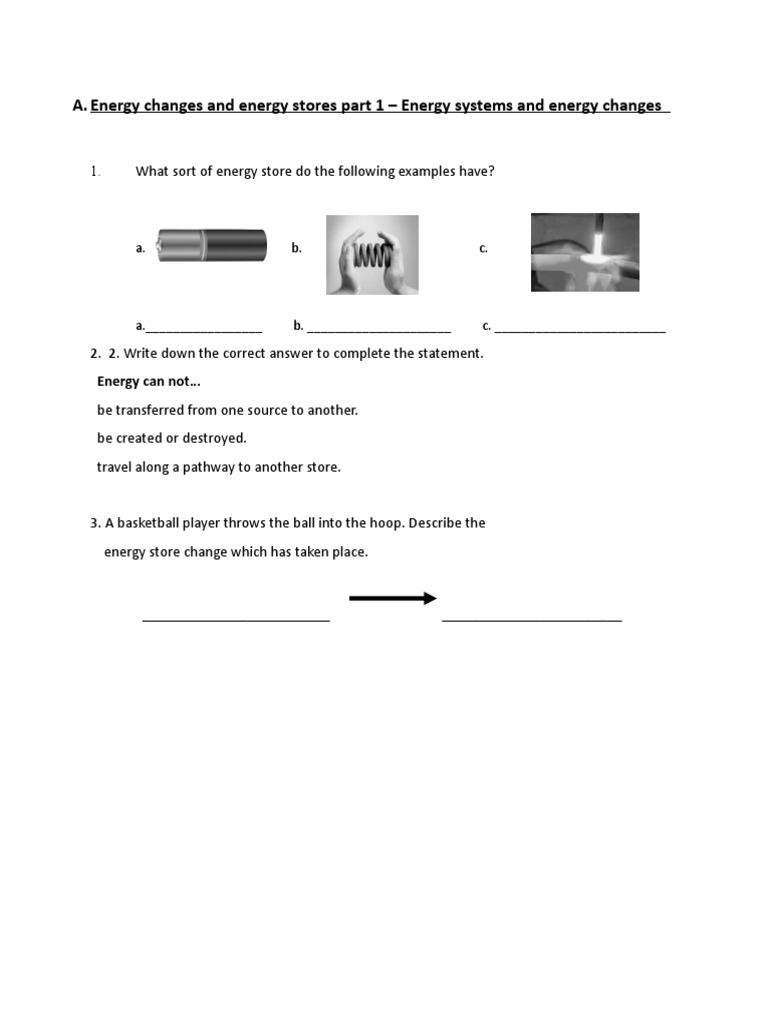 Understanding Energy Stores, Transfers and Transformations in Common ...