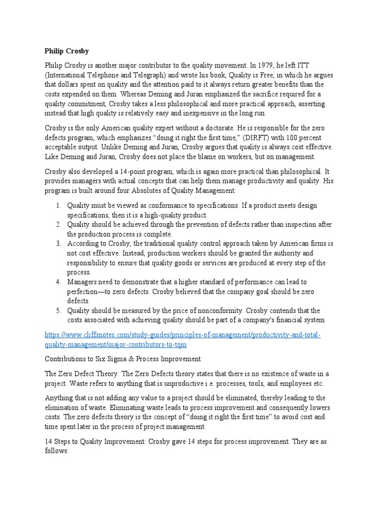 Philip Crosby: Quality-Management/major-Contributors-To-Tqm | PDF ...