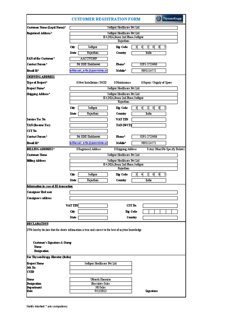 Customer Registration Form........ | PDF | Taxes | Government Finances
