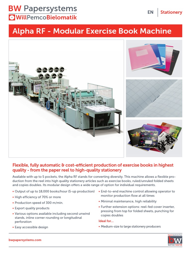 Alpha RF - Modular Exercise Book Machine: Pemco | PDF