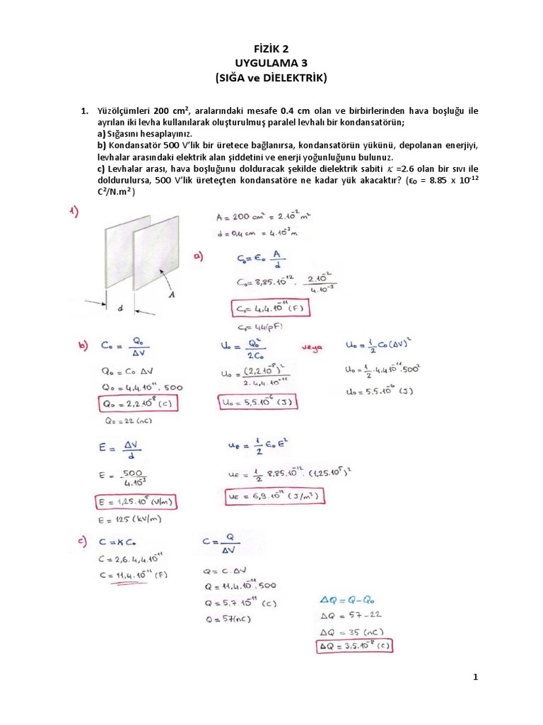Fizik 2 Uygulama 3 (Siğa Ve Dielektrik) | PDF