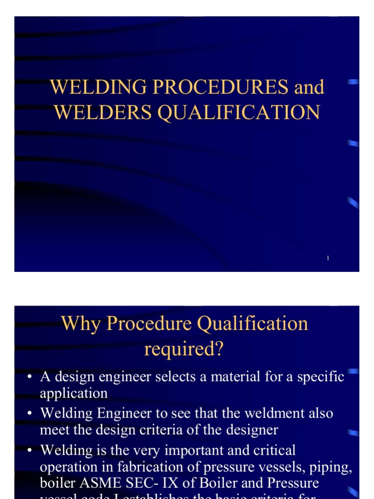 Welding Procedures and Welders Qualification | Download Free PDF ...