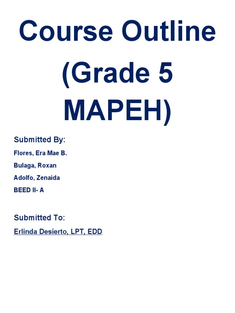 Course Outline in MAPEH 5 | PDF