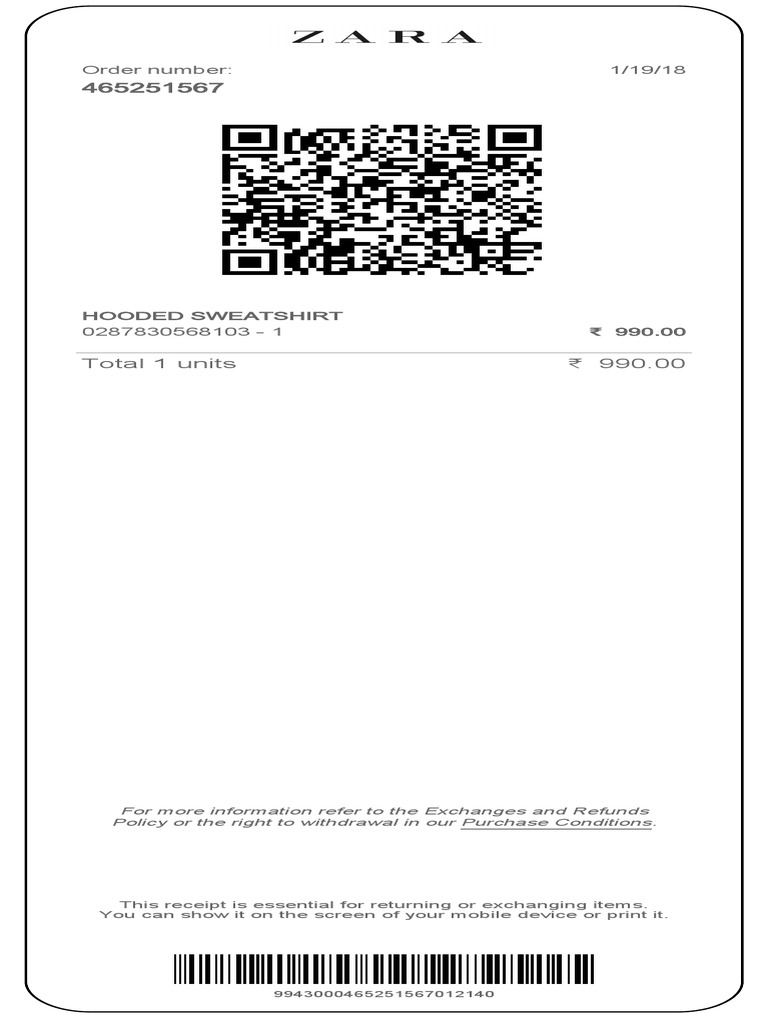 Zara Bill 1 | PDF