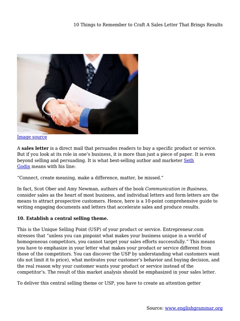 10 Tips for Writing Effective Sales Letters | PDF | Jewellery | Sales