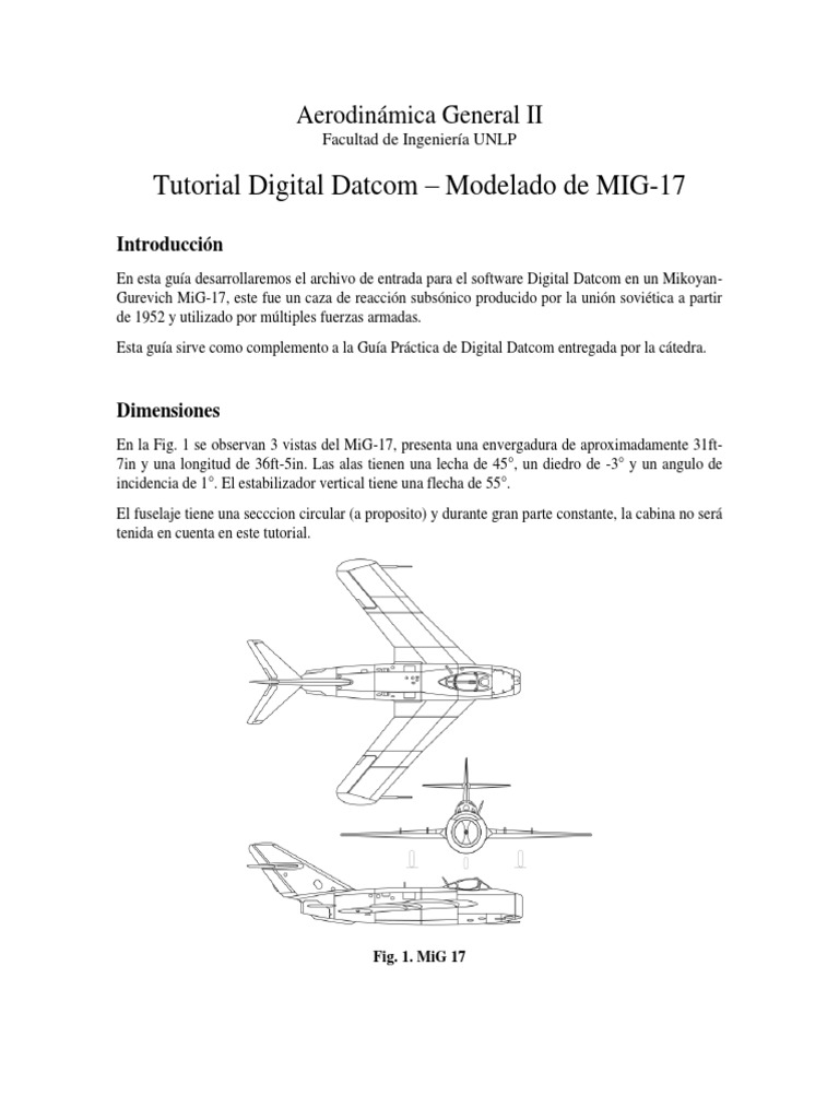 Tutorial Digital DATCOM | PDF | Aeronave | Avion a reacción