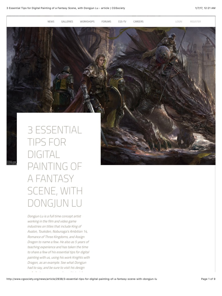 3 Essential Tips For Digital Painting of A Fantasy Scene, With Dongjun ...
