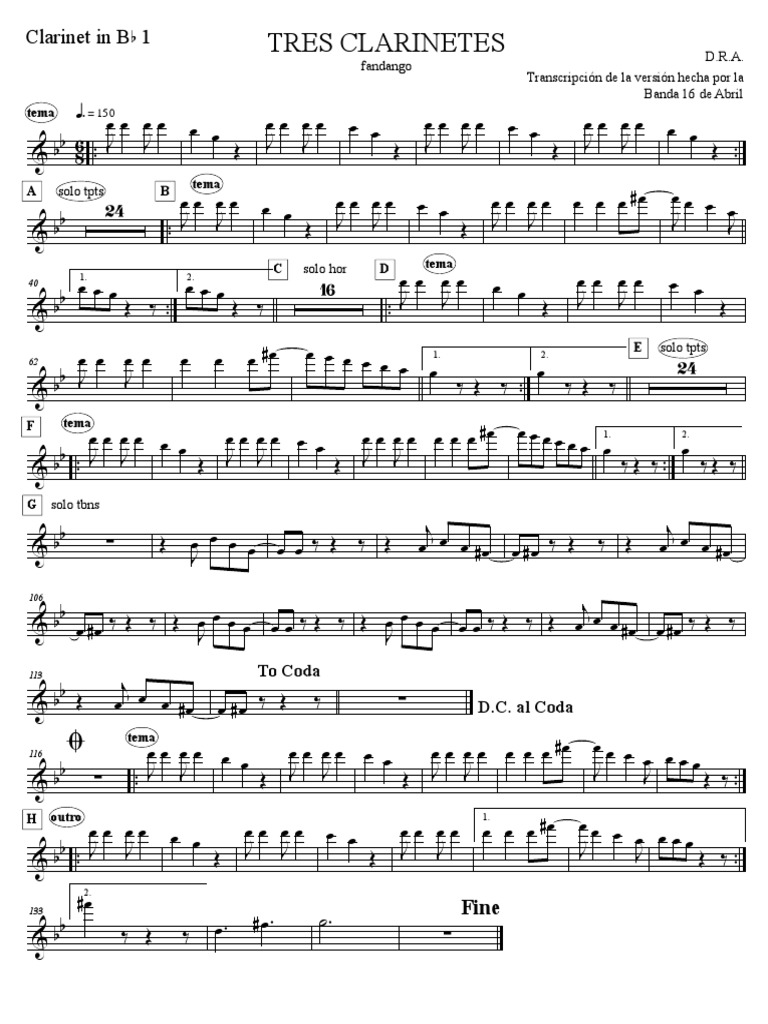 Tres Clarinetes - Partes | PDF | Formas musicales | Composiciones Musicales