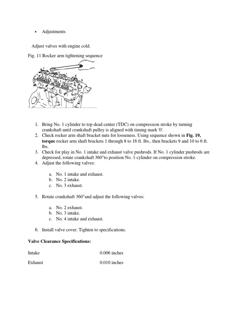 Calibracion de Valvulas Isuzu 4zd1 PDF | PDF