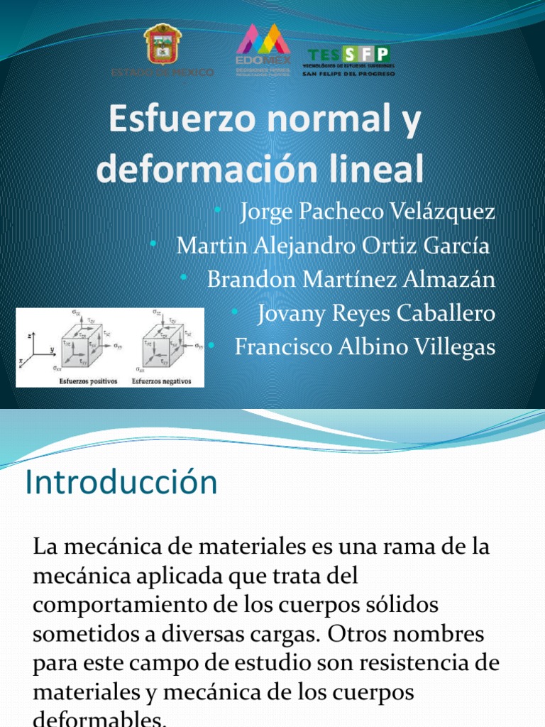 Esfuerzo Normal y Deformación Lineal | PDF