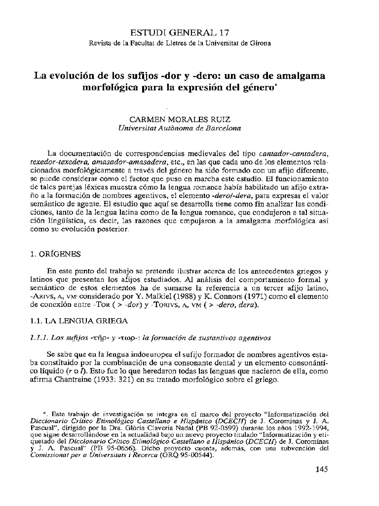 Sufijos Dor y Dero | PDF | Adjetivo | latín