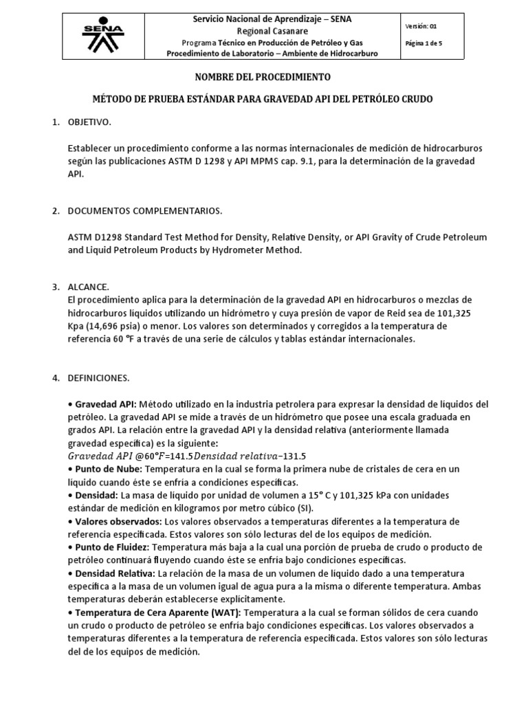 Método API para gravedad crudo | PDF | Temperatura | Petróleo