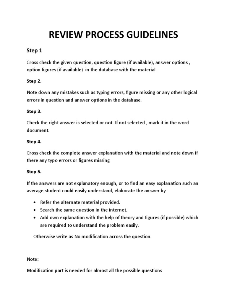 Review Process Steps | PDF