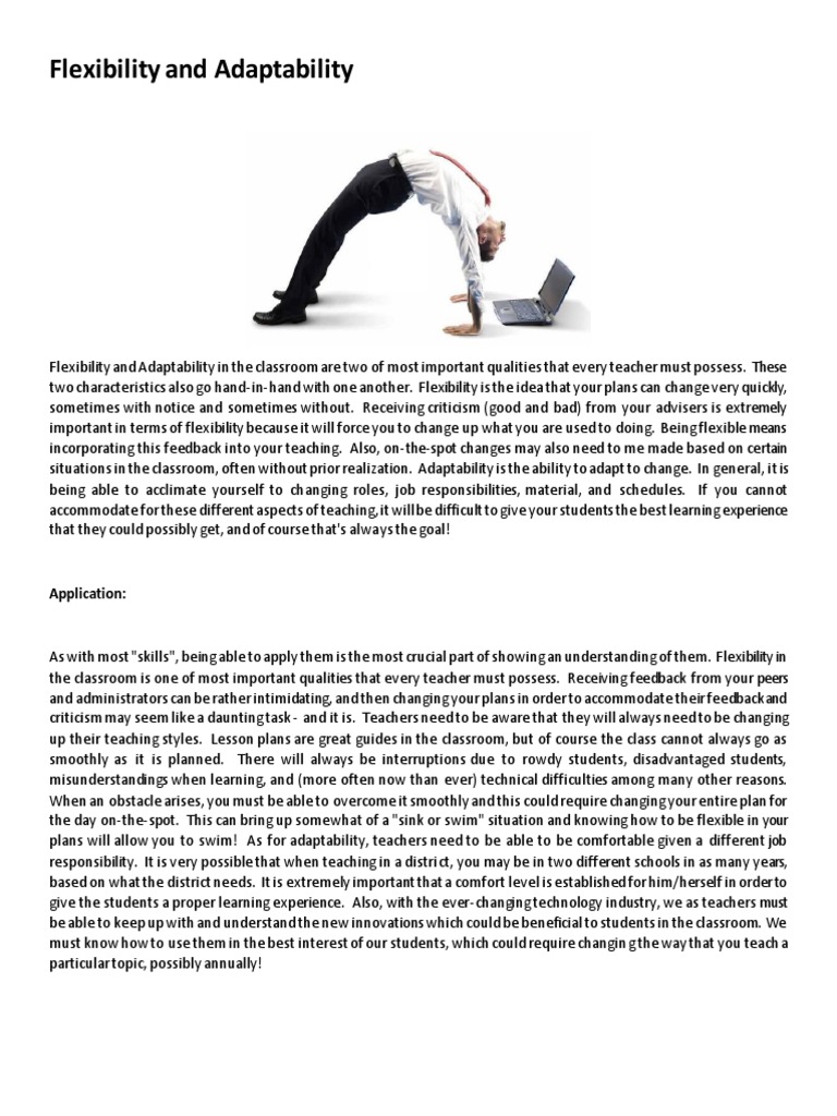 Flexibility and Adaptability | PDF | Standardized Tests | Classroom
