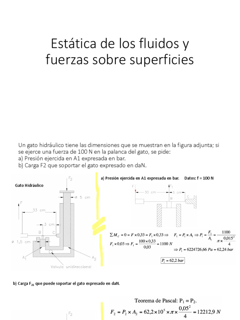 Ejercicios de Estatica de Fluidos | PDF