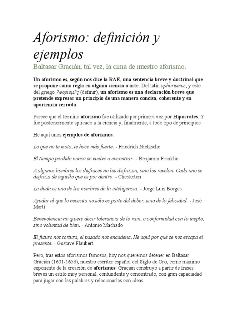 Aforismo | PDF