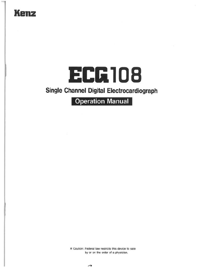 Suzuken Kenz Ecg 108 Operation Manual | PDF