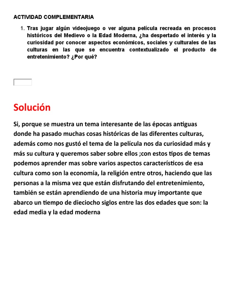 Actividad Complementaria | PDF | Política | Historia